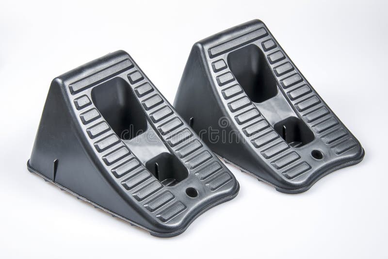 Wheel Chocks Isolated on White Stock Photo - Image of automotive, parts ...