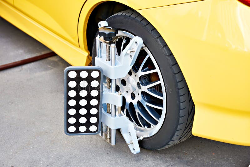 Wheel Clamp of Automotive Diagnostic Stock Photo - Image of check ...