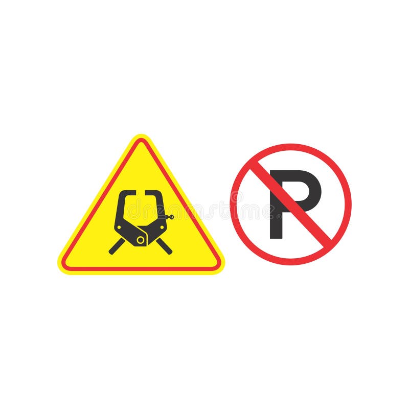 Wheel clamping zone. stock illustration. Illustration of vector - 339788812