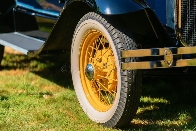 Wheel of a classic car stock image. Image of historical - 131033401