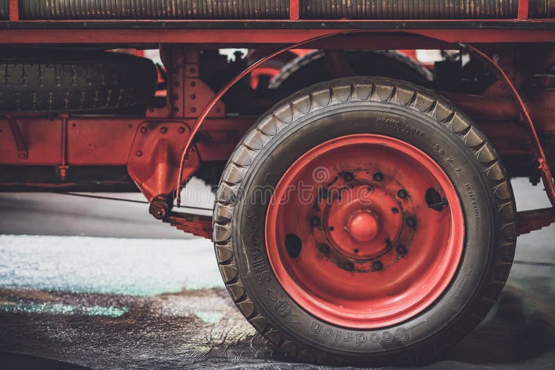 Wheel of a Classic Renault MZ Fire Engine Editorial Stock Image - Image ...