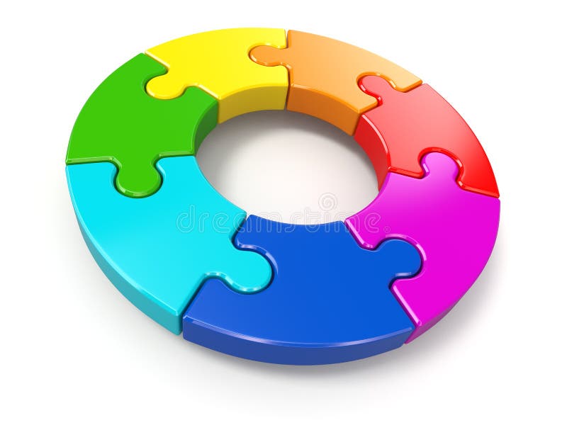 Wheel Collected from Puzzles. 3d Stock Illustration - Illustration of ...