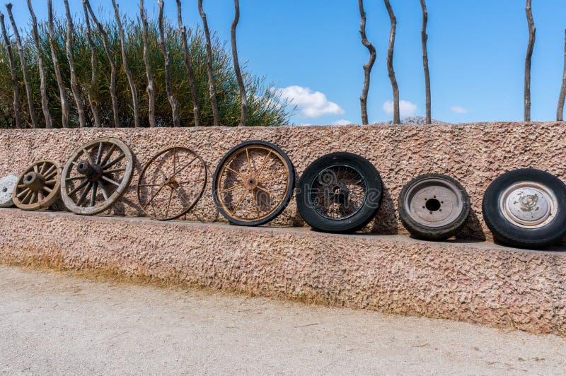 Wheel Collection Evolution of Technology Stock Image - Image of ...