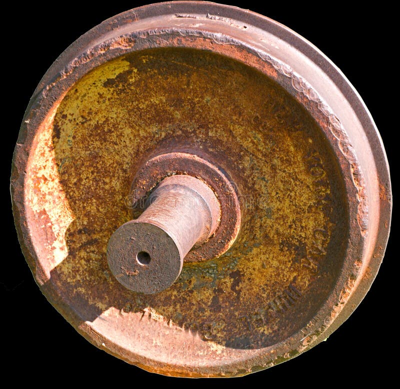 The Wheel Covered with Rust from the Car of the Old Railway Stock Photo ...