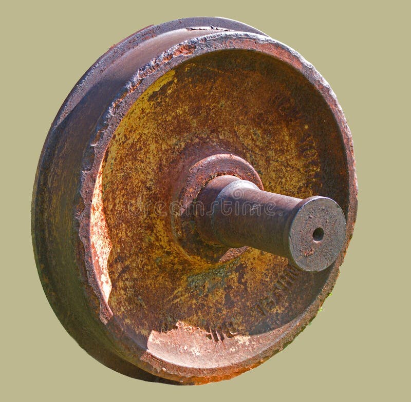 The Wheel Covered with Rust from the Car of the Old Railway Stock Image ...