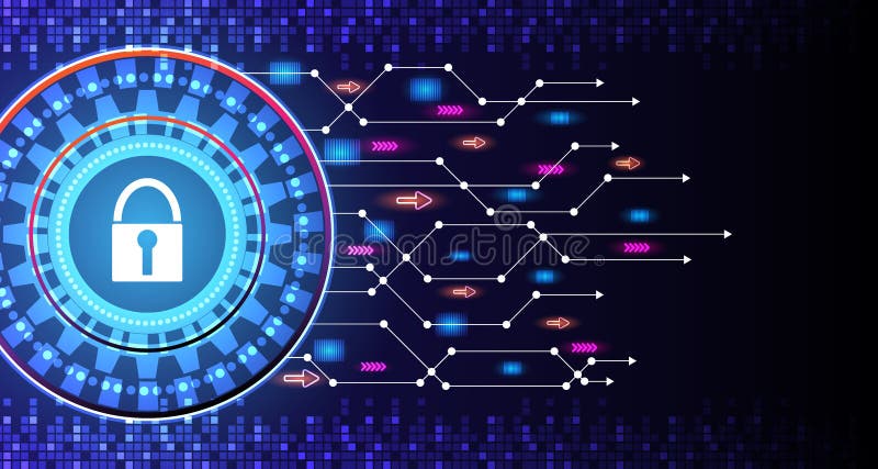 Wheel Cyber Security and Information or Network Protection.Gear ...