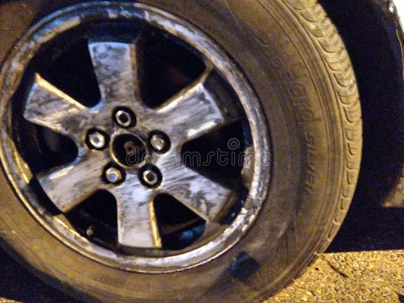 Wheel damage roadside stock photo. Image of spoke, tire - 226122164