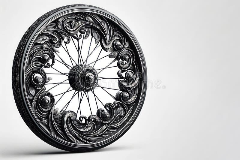 Wheel with Decorative Patterns. Space for Text. Stock Image - Image of ...