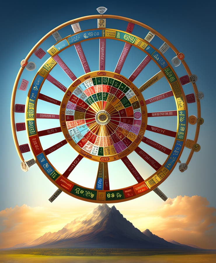 Wheel of Destiny, Generative AI Illustration Stock Illustration ...