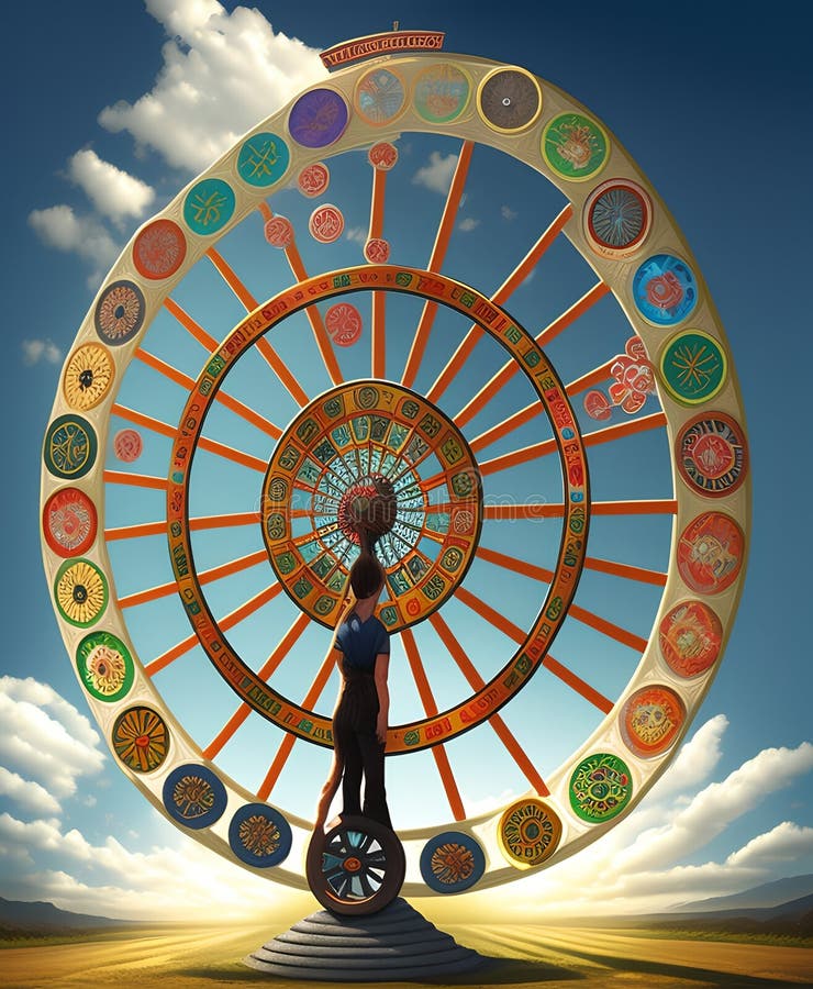 Wheel of Destiny, Generative AI Illustration Stock Illustration ...