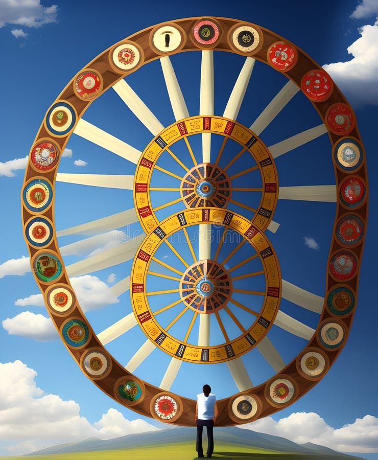 Wheel of Destiny, Generative AI Illustration Stock Illustration ...