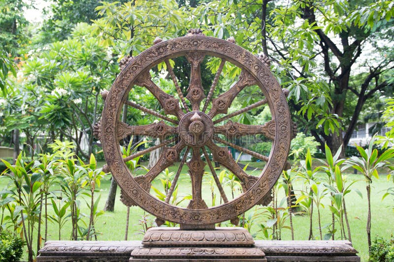 Wheel of Dhamma stock image. Image of elevation, wheel - 58798995