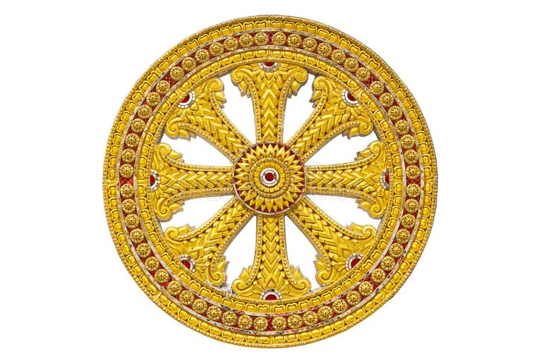 Wheel of Dhamma of Buddhism Stock Photo - Image of conceptual, shape ...