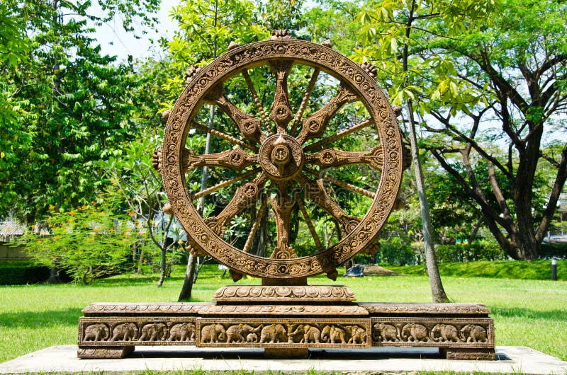Wheel of Dhamma of Buddhism Stock Image - Image of asia, cycle: 23612017