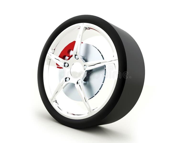 Wheel with disc isolated stock illustration. Illustration of equipment ...