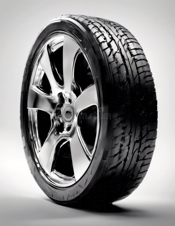 Wheel Disc Olated Alloy White Tire Car Background Shiny Stock ...