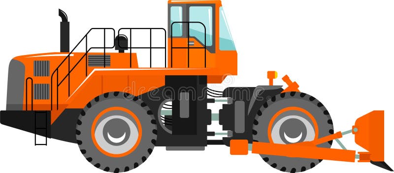 Wheel Dozer Icon in Flat Style. Vector Illustration Stock Vector ...
