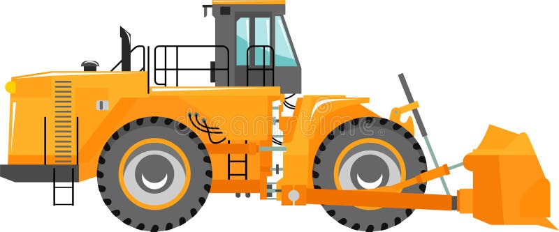 Wheel Dozer Icon in Flat Style. Vector Illustration Stock Vector ...
