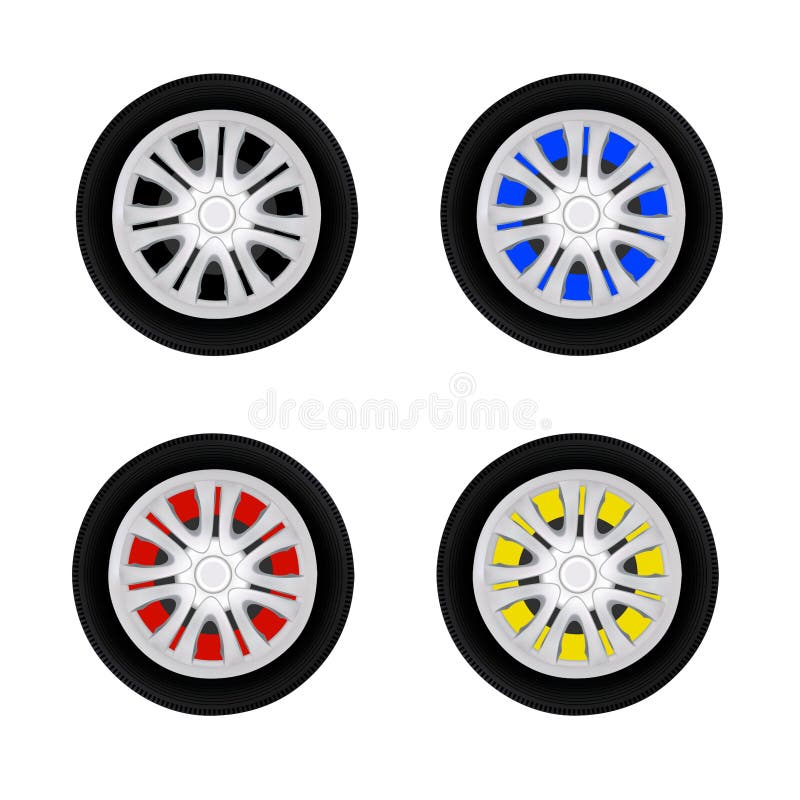 Wheel Drive from the Cars in on White Background Stock Vector ...