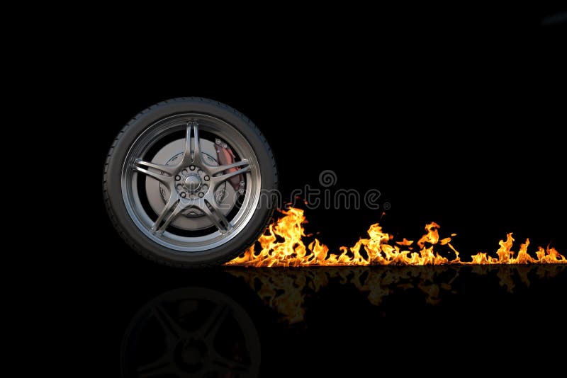 Wheel and fire stock illustration. Illustration of fire - 38250242