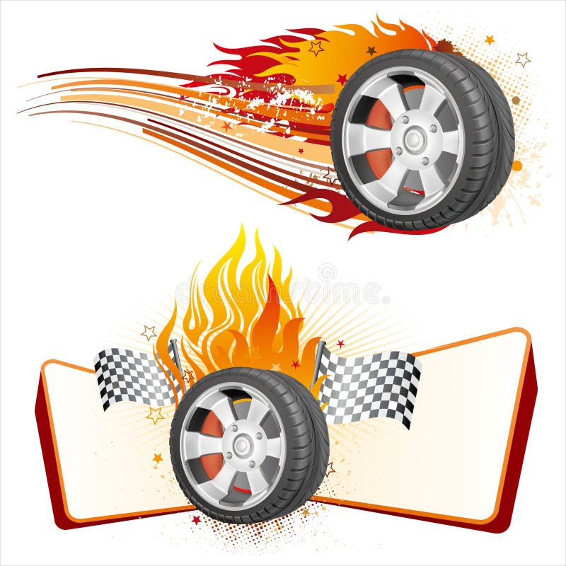 Wheel and flame stock vector. Illustration of sports - 18570320