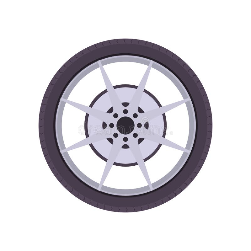 Wheel Flat Illustration. Clean Icon Design Element on Isolated White ...