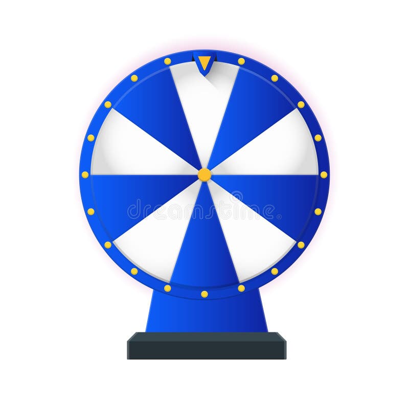 Wheel of Fortune Luck Design Vector Target Board with Blue Stand Stock ...