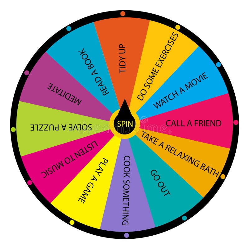 Wheel of Fortune with Spend Time at Home Options Stock Vector ...