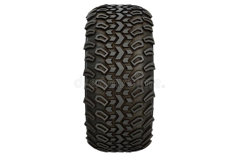 Wheel Golf Car Tire, Front View Stock Illustration - Illustration of ...