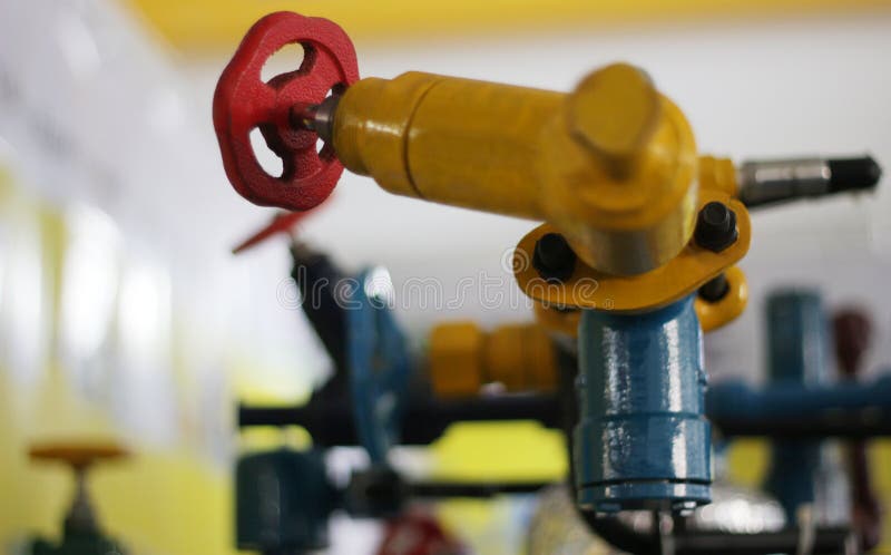 Wheel Handle Control of Machinery in an Industry Stock Photo - Image of ...