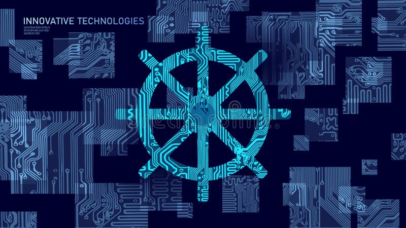 Wheel Helm Computer Developer App Concept. Business Digital Open Source ...