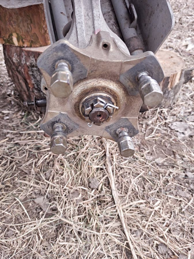 The Wheel Hub with Brake Disk and Caliper is Installed on the Vehicle ...