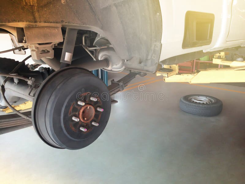 Wheel Hub and Truck Tire in Process of Changing Stock Photo - Image of ...