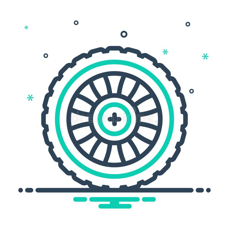 Mix Icon for Wheel, Automobile and Car Stock Vector - Illustration of ...