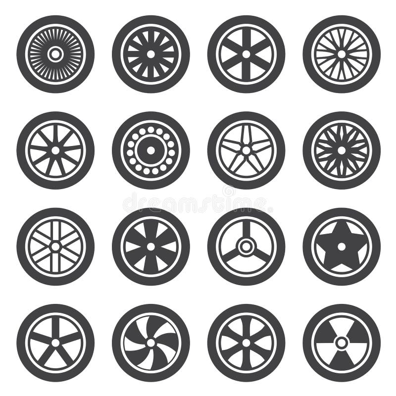 Wheel icon Set stock vector. Illustration of expensive - 54332992