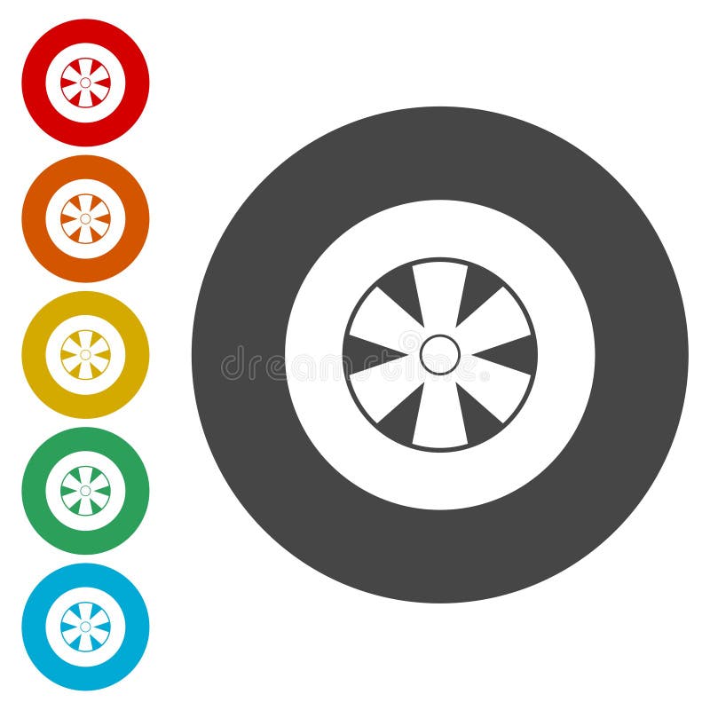 Wheel icon stock vector. Illustration of long, color - 132144532