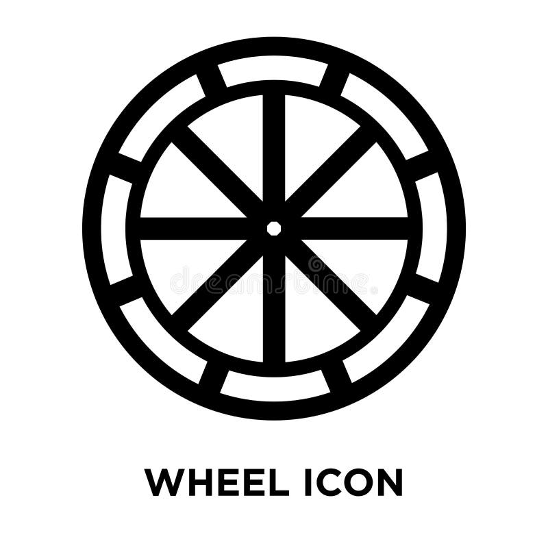 Wheel Icon Vector Isolated on White Background, Logo Concept of Stock ...