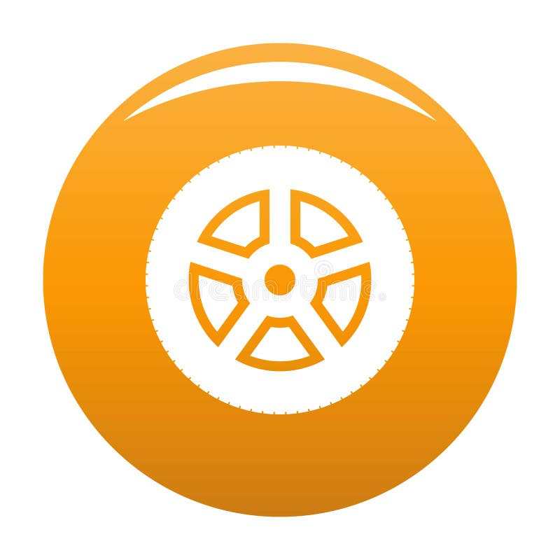Wheel icon vector orange stock vector. Illustration of wheel - 123434760