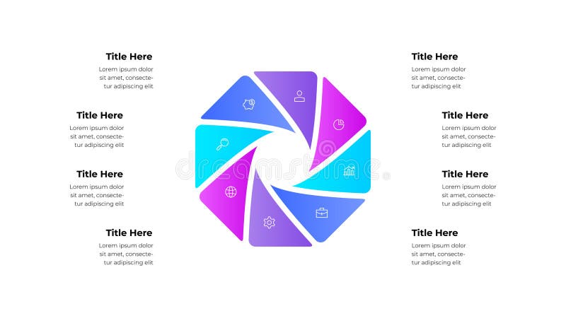 Wheel Infographic Featuring 8 Sections, Icons, and Placeholder Text ...