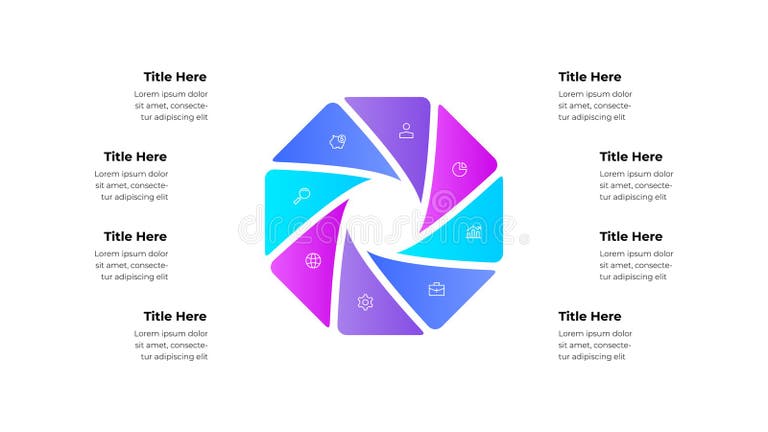 Wheel Infographic Featuring 8 Sections, Icons, and Placeholder Text ...