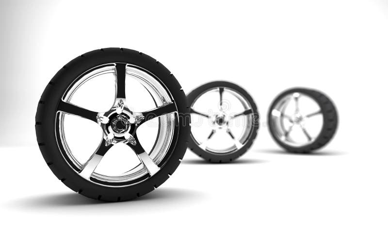 Wheel isolated on white stock illustration. Illustration of background ...