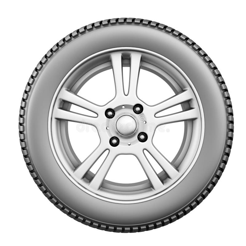 Alloy Wheel Rim Front View on a White Stock Illustration - Illustration ...
