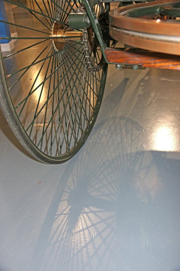 Wheel and Shadow of a Vintage Car Stock Image - Image of cycle, circle ...