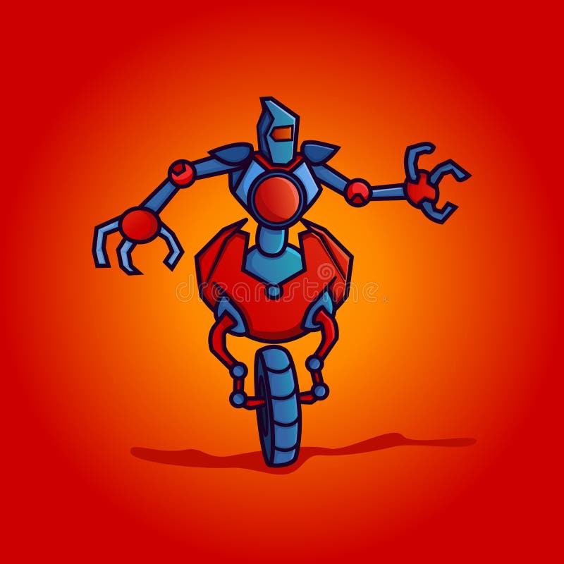 Wheel Legged Robot Mascot Character Design for Game Character Stock ...