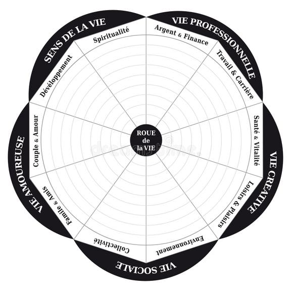 Wheel Life Diagram Coaching Black Stock Illustrations – 52 Wheel Life ...