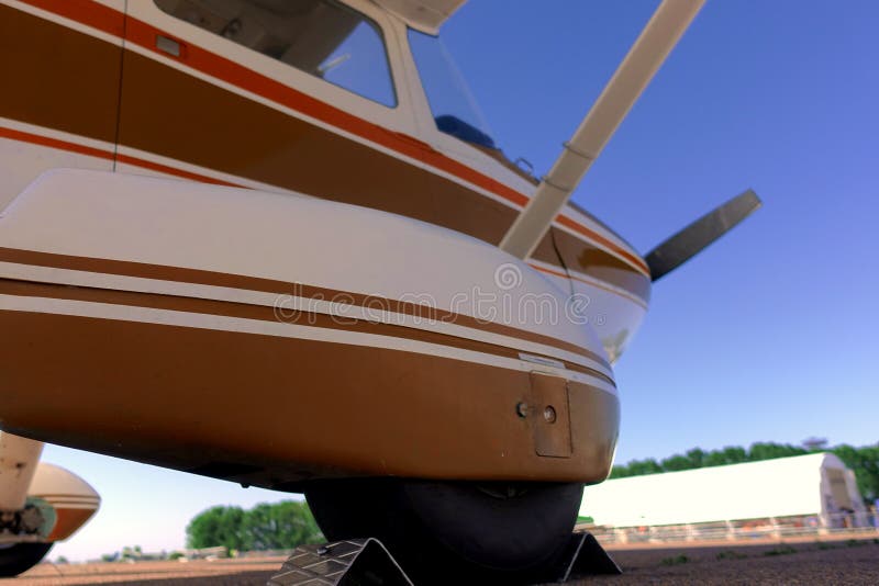 Wheel of a Light Single-engine Aircraft Stock Image - Image of ...