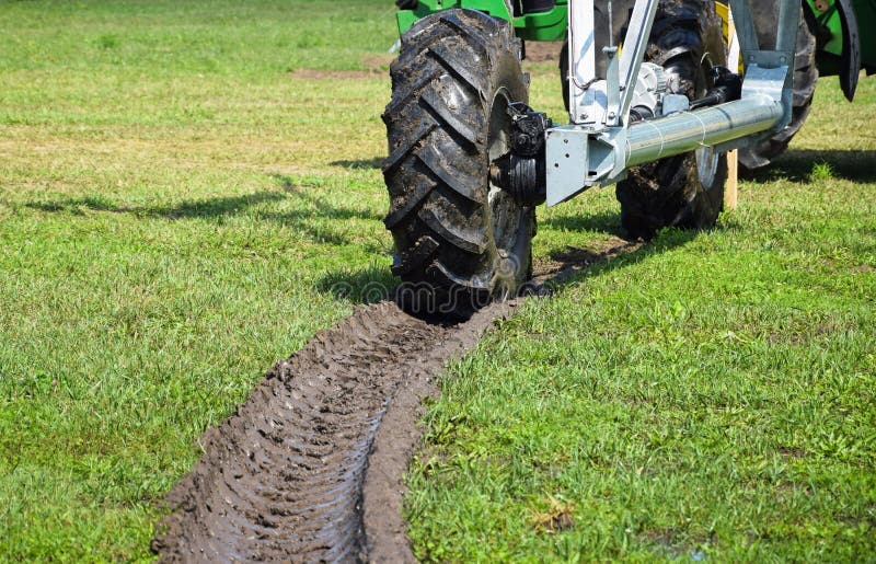 Wheel Line of the Irrigation Vehicle Stock Image - Image of container ...