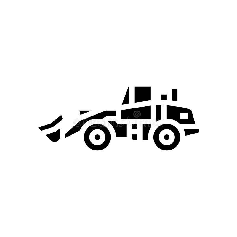 Wheel Loader Construction Vehicle Glyph Icon Vector Illustration Stock ...