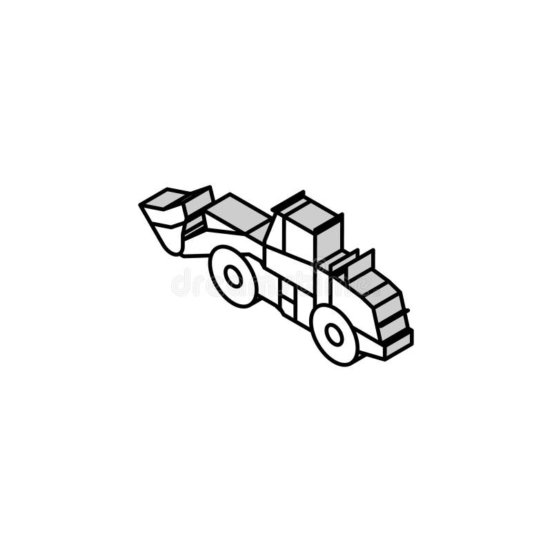 Wheel Loader Construction Vehicle Isometric Icon Vector Illustration ...
