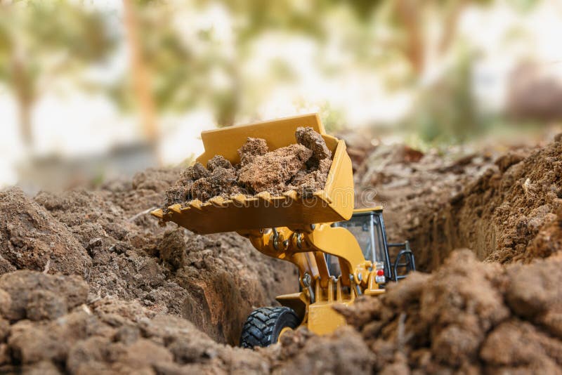 Wheel Loader are Digging the Soil in the Construction Site Stock Photo ...